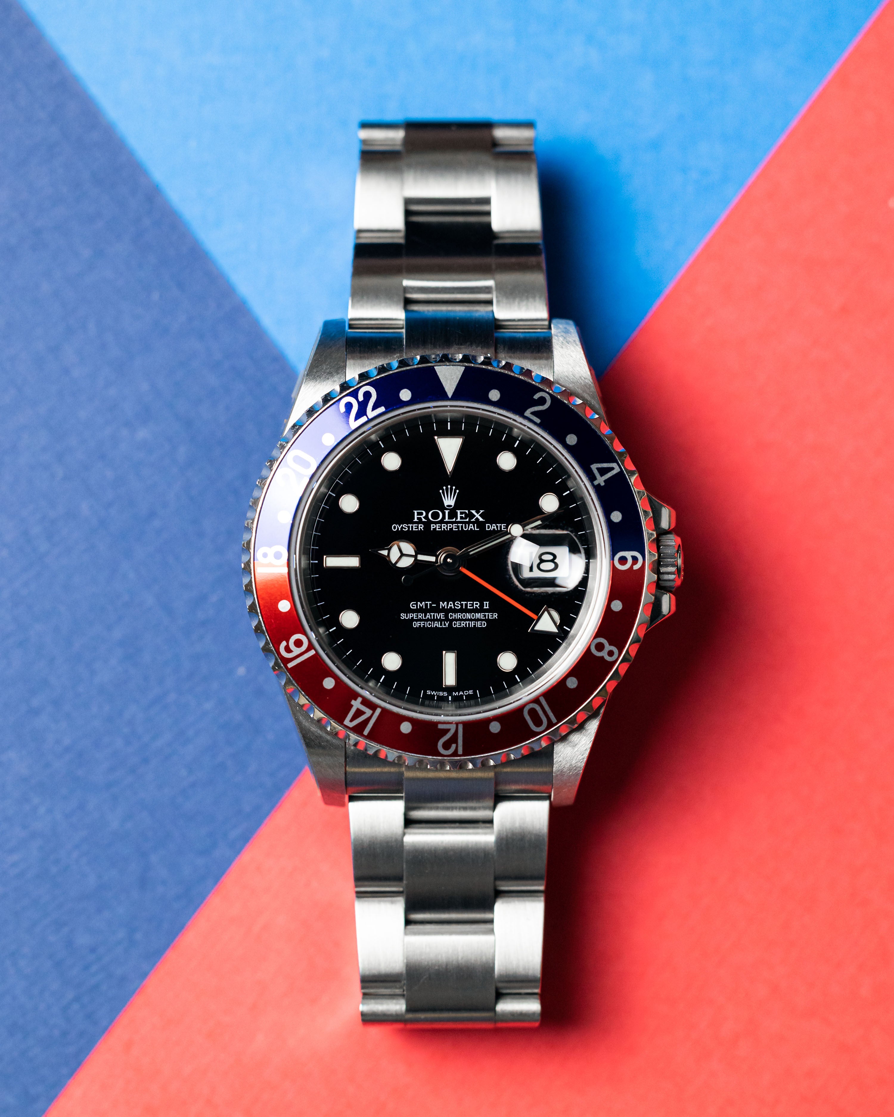 2007 Rolex GMT2 Pepsi NOS most stickers, no holes case – Circle Red Watches